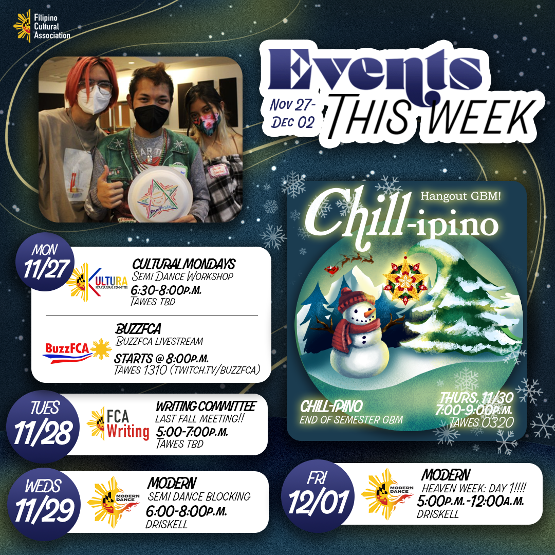 Announcements – Filipino Cultural Association at the University of ...